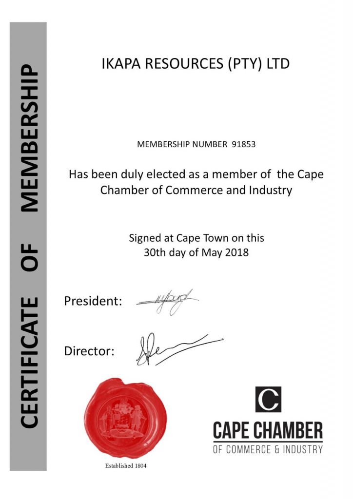 Certificates – iKAPA Resources